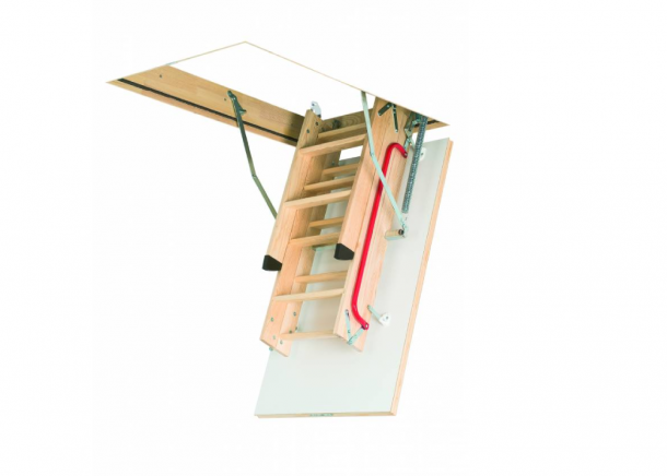 Mediniai palėpės laiptai Fakro LWK Komfort