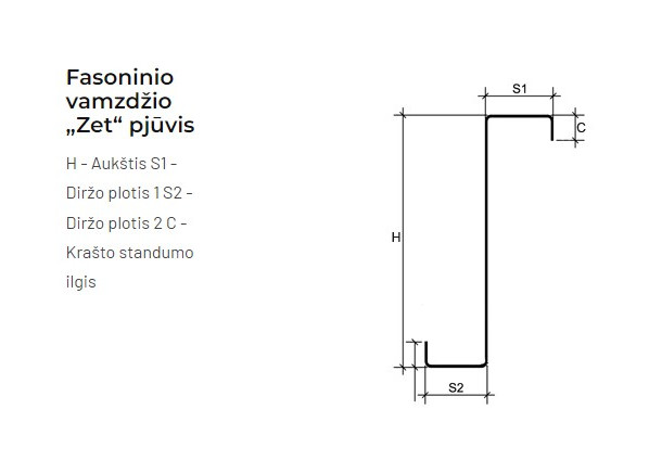 Profilis Z, fasoninis vamzdis (šaltai lenktas profilis)