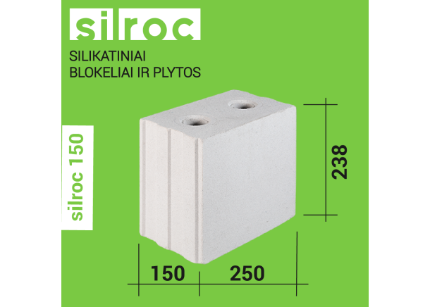 Silikatinis blokeliai Silroc Bauroc