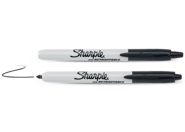 Markeris „Sharpie" RETRACTABLE juodos spalvos