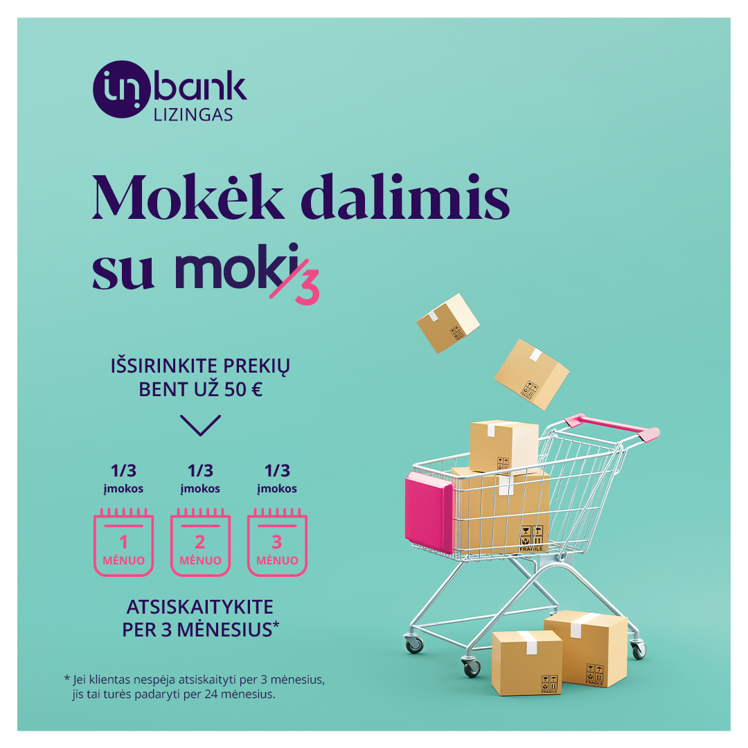 Atsiskaitymas per 3 mėnesius su MOKI3 | Lemora